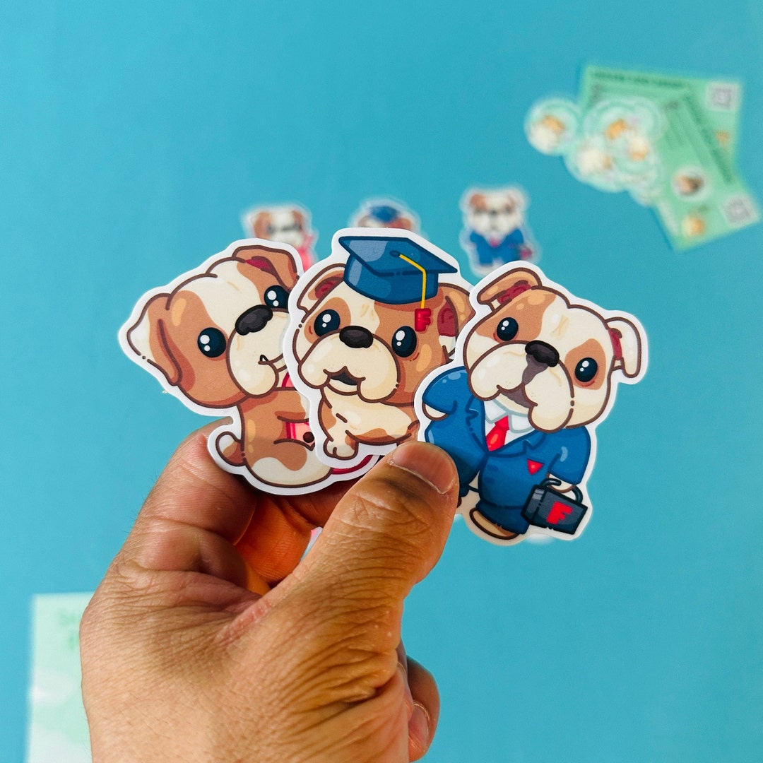 CUTE BULLDOG Vinyl Stickers | Based on CSU Fresno State Victor E ...