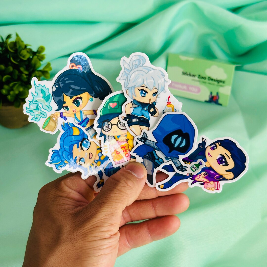 Valorant Agents Chibi Vinyl Stickers Waterproof Jett Reyna - Etsy