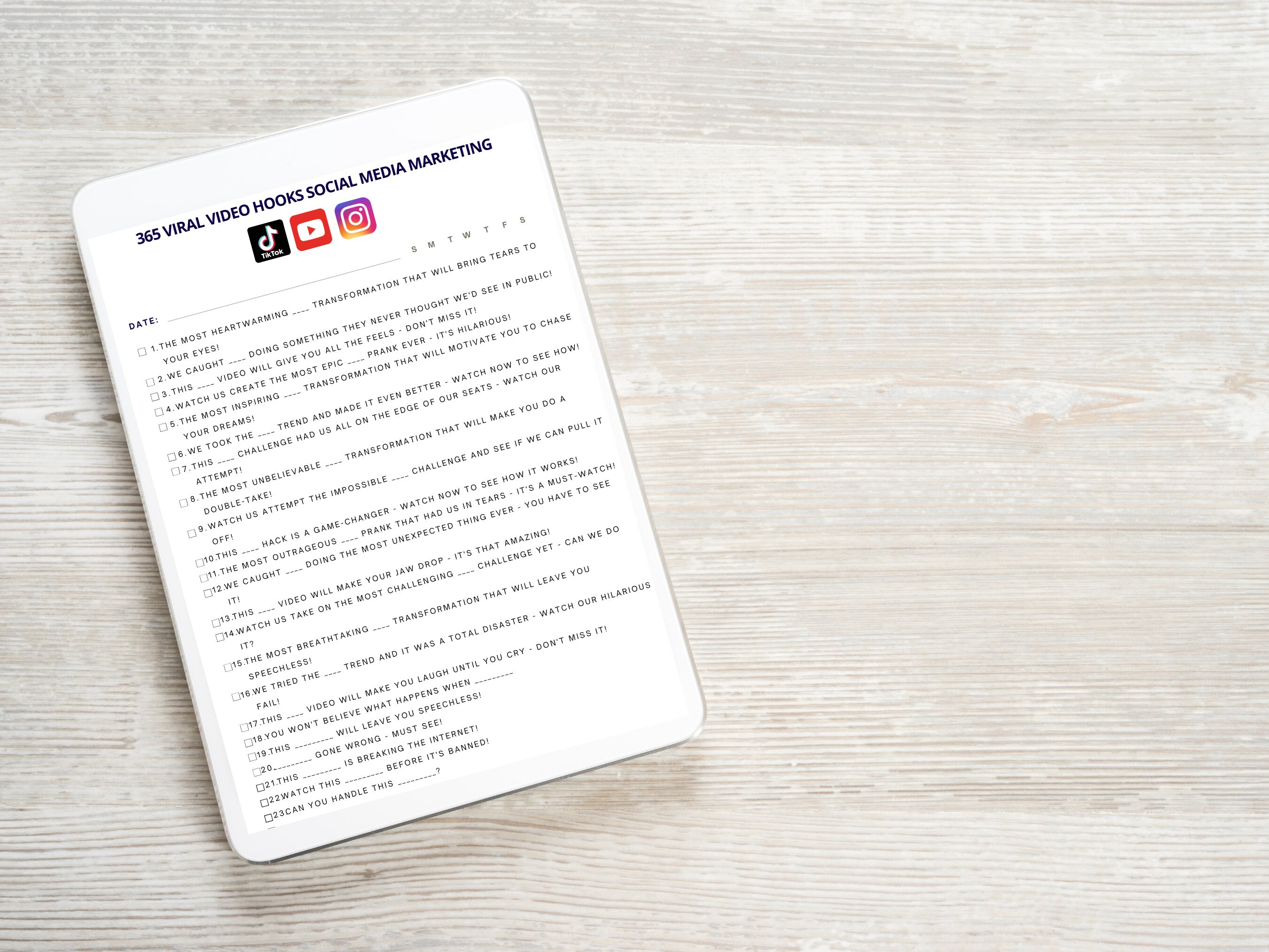 365 Instagram Template Viral Hooks, Full Year Content Planner Viral ...