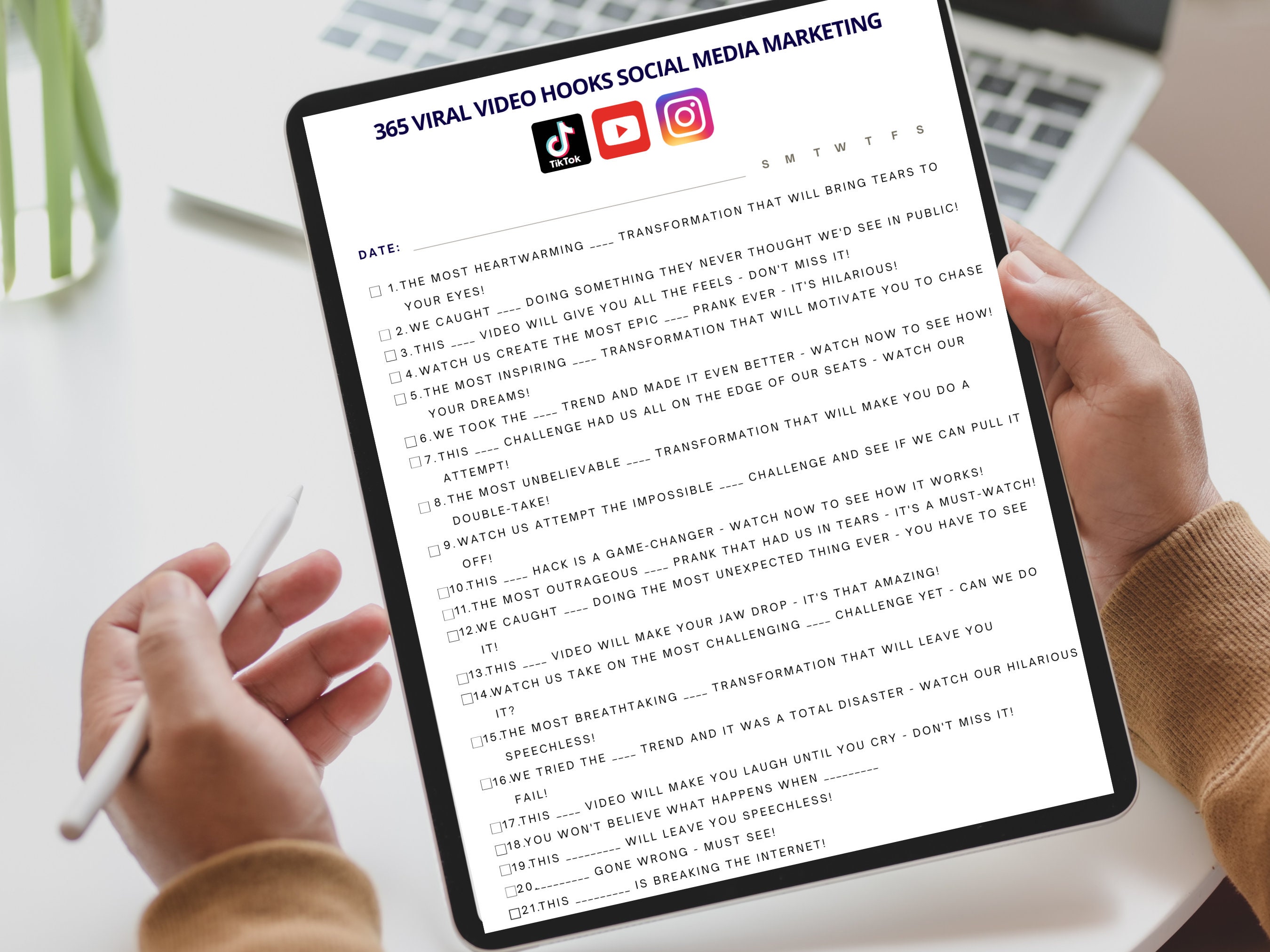 365 Instagram Template Viral Hooks, Full Year Content Planner Viral ...