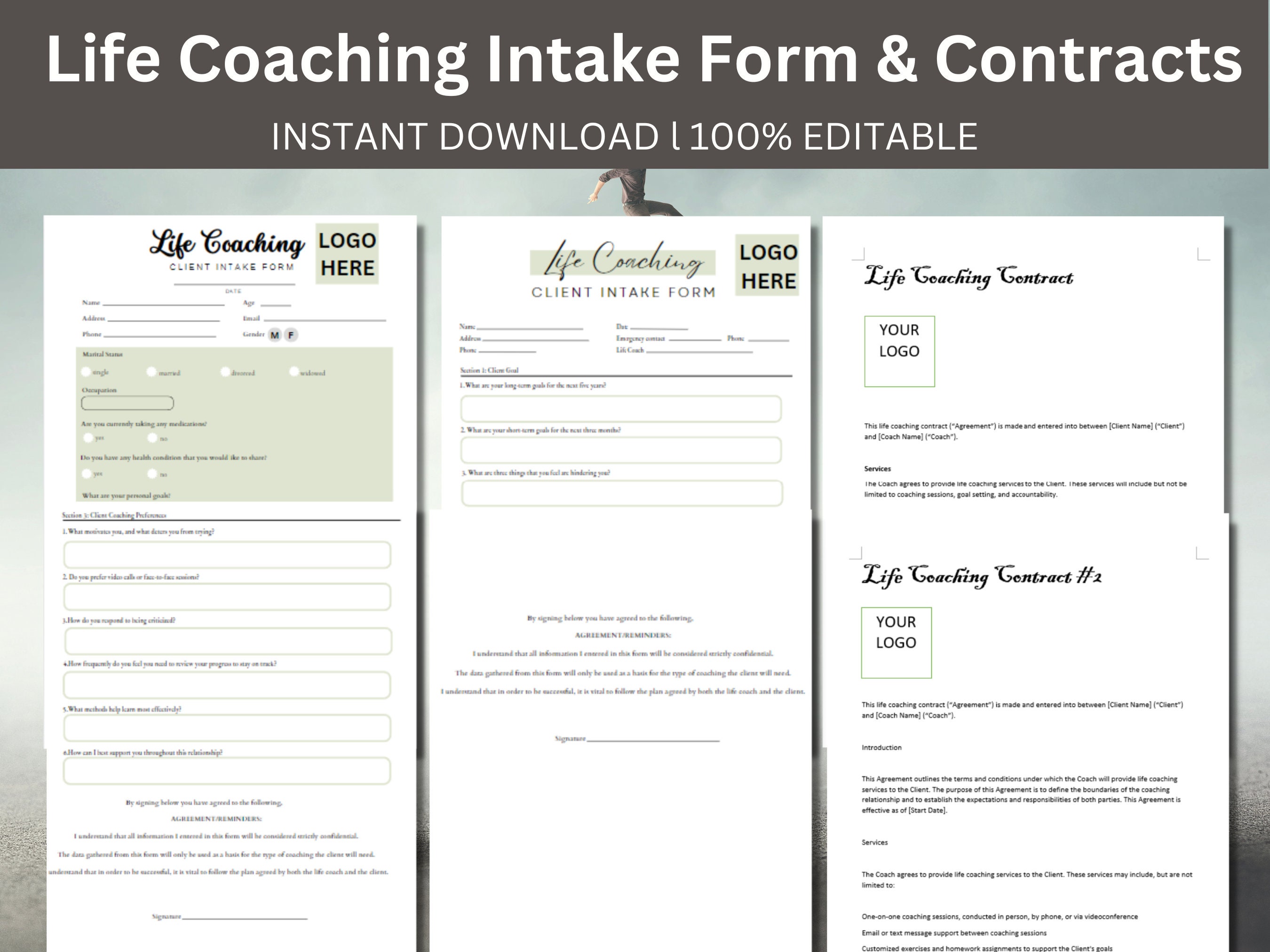Life Coaching Intake Form and Contract,editable Life Coaching Form,life ...
