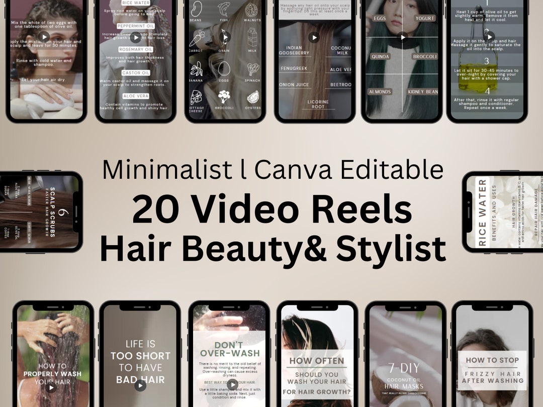 20 Hair Beauty and Hairstylist Video Reel Templates for Tiktok,reels ...