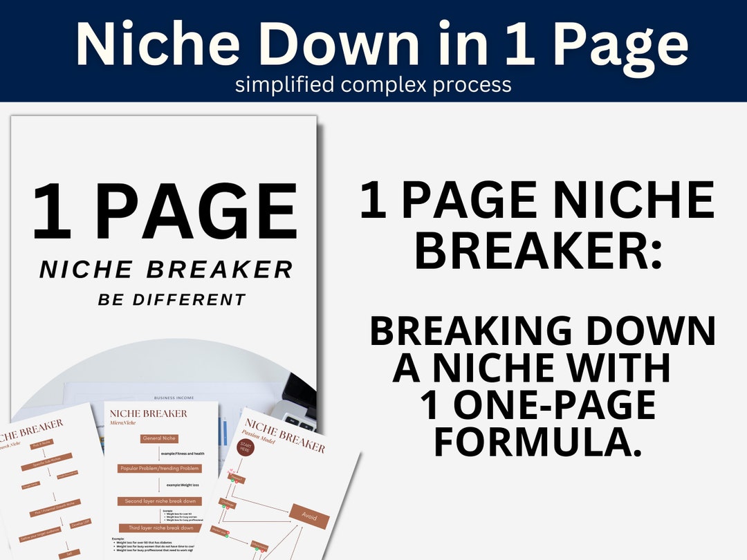 1 Page How to Niche Down Formula and Templates, Find Your Profitable ...