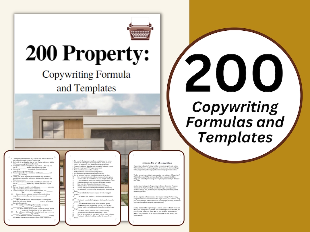 200 Property Copywriting Formulas and Template | Property Fill in the ...