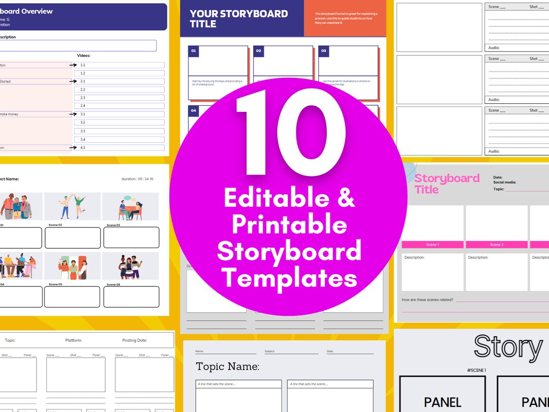 10 Printable Storyboard Templates.editable Social Media Story Board ...