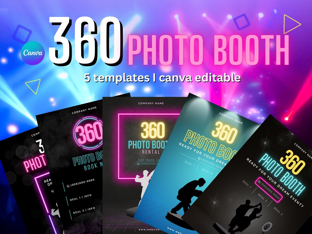360 Photobooth Flyer,360 Photo Booth Rental Flyer -editable 360 Photo ...