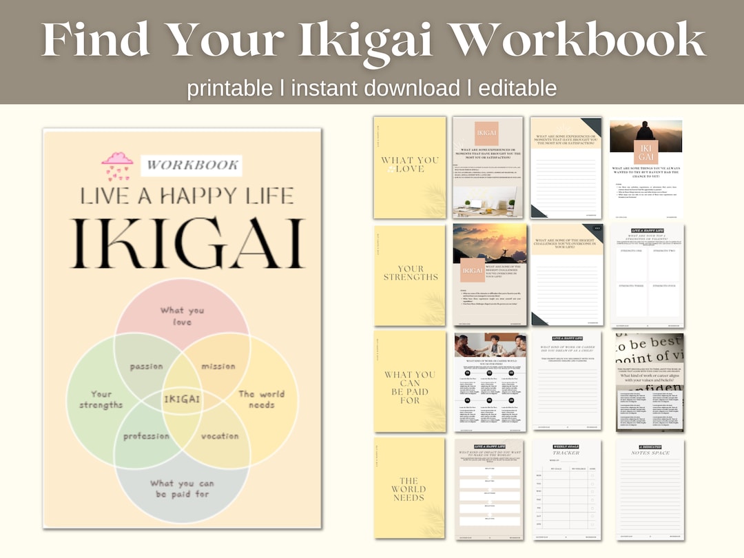 Ikigai Workbook Instant Download,ikigai Planner, Life Purpose Planner ...