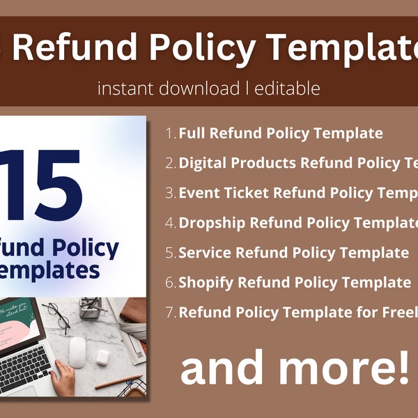 Refund Policy Template - Etsy