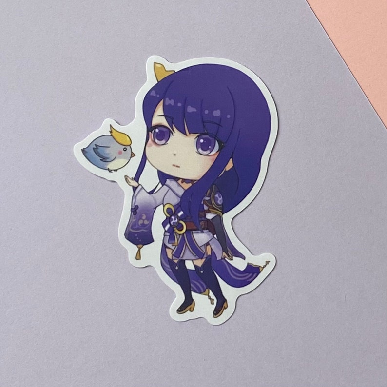 Genshin Impact - Yae Miko & Raiden Shogun (ei) W/ Bird Glossy ...