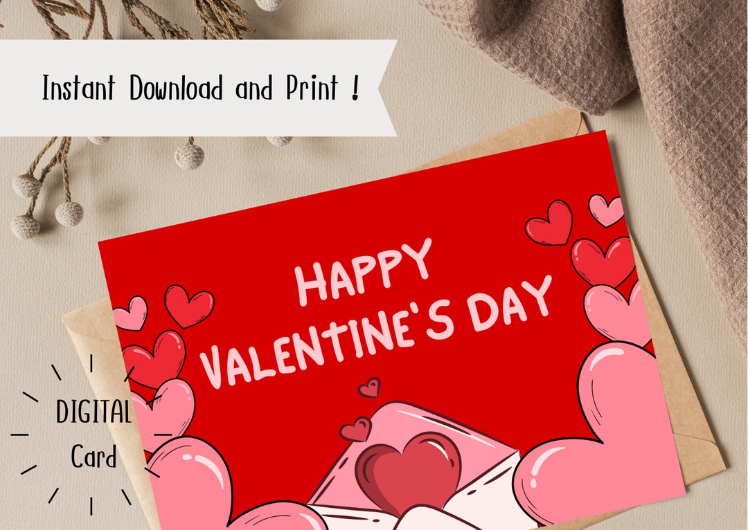 Valentine's Day Card, Printable Digital Card, Would You Be My Valentine ...