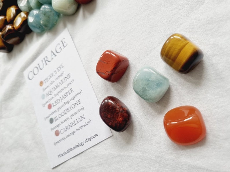 Crystals for Courage Courage Thinking of You Gift Intention Crystal ...