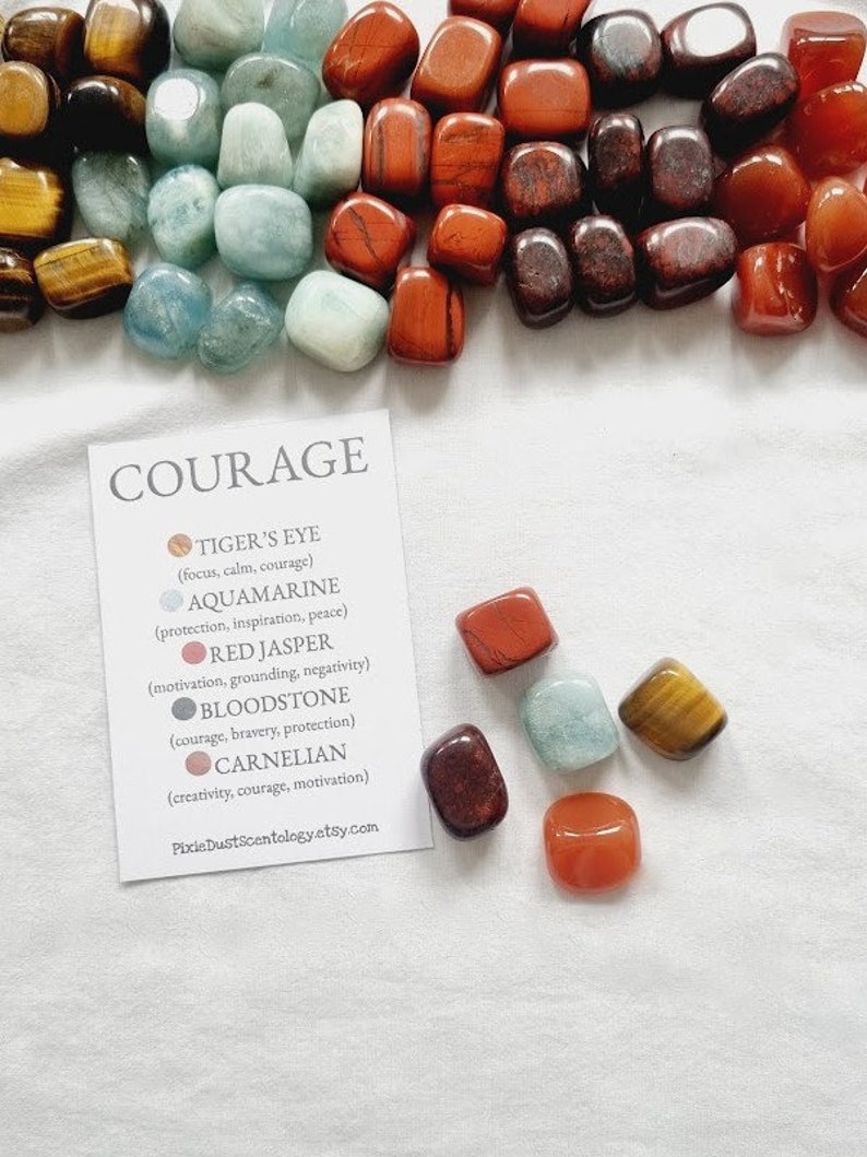Crystals for Courage Courage Thinking of You Gift Intention Crystal ...