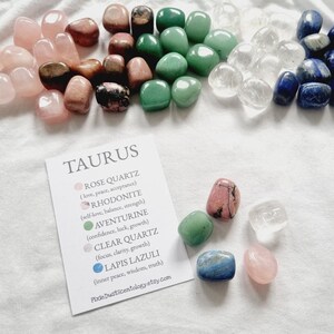 Crystals for Taurus Taurus Zodiac Taurus Crystals Set Zodiac Gift Zodiac Crystal Set Taurus Gift ...