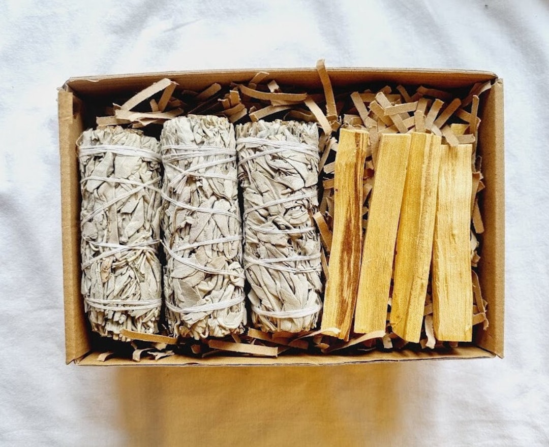 Smudge Kit Natural Smudging Kit for House White Sage Smudge Sticks Palo ...
