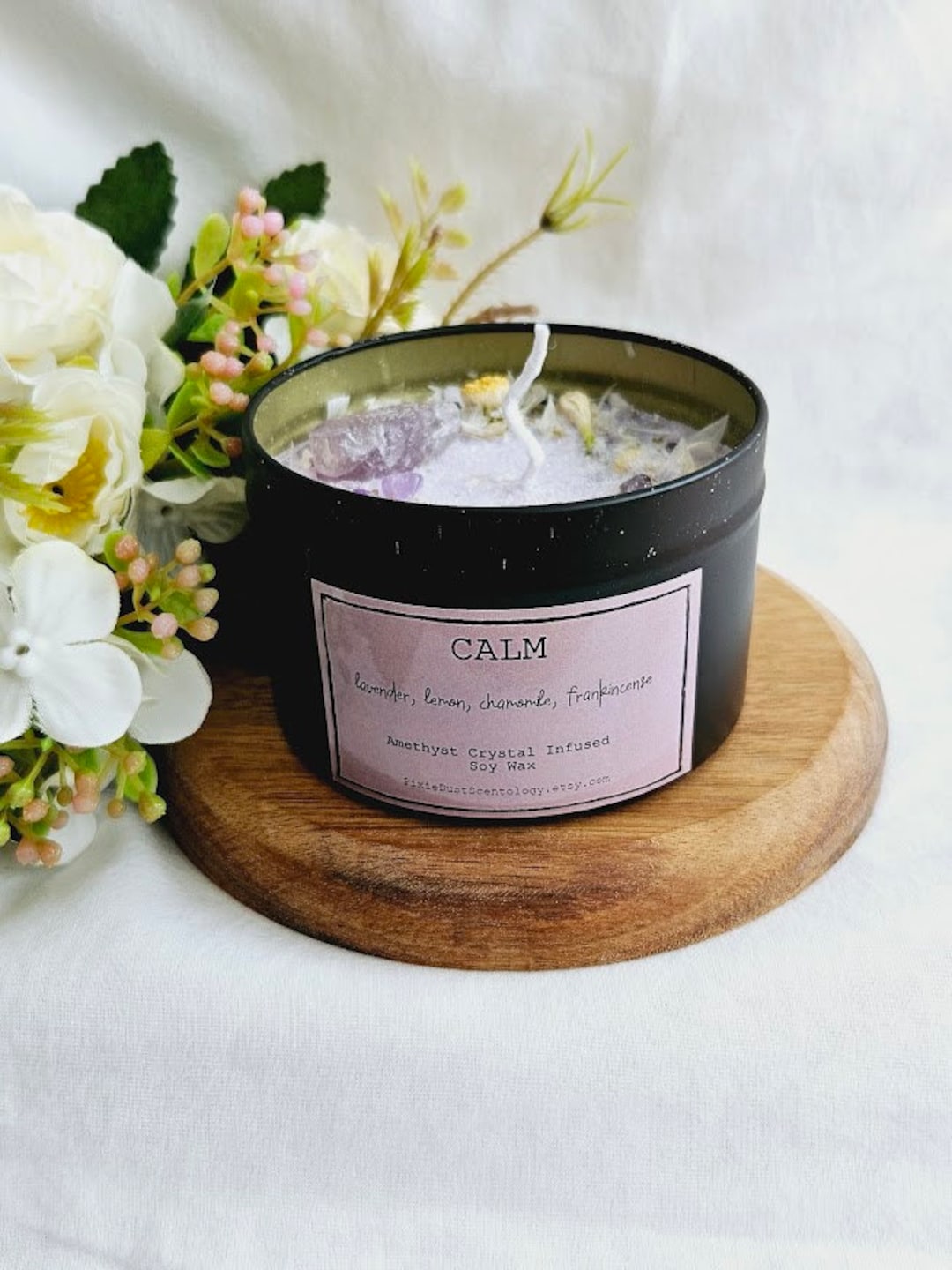 Natural Crystal Candle Calm Candle Crystal Candle Ritual Candle ...