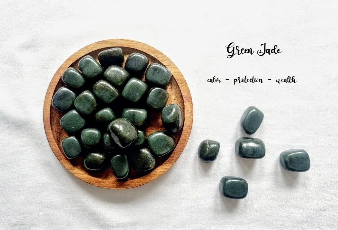 Green Jade Tumble Stone Green Jade Crystal Natural Green Jade Natural ...
