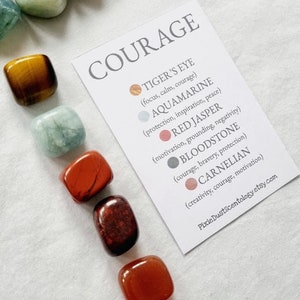 Crystals for Courage Courage Thinking of You Gift Intention Crystal ...