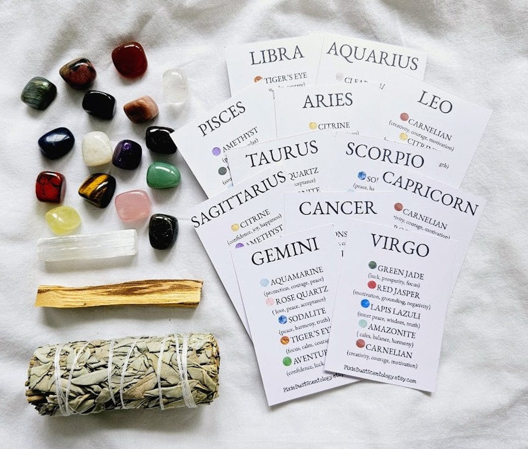 Zodiac Smudge Kit Zodiac Gift Zodiac Sign Zodiac Crystals Crystal ...