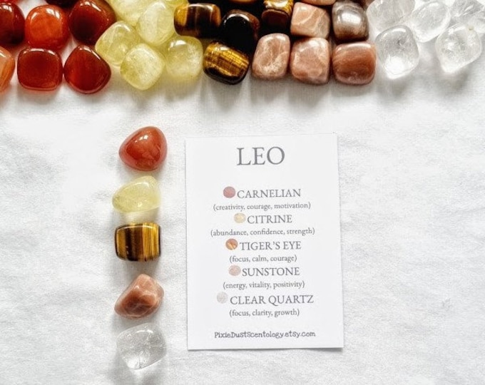 LEO Zodiac Crystals Set, Astrology Birthday Gift, Astrology Gift ...