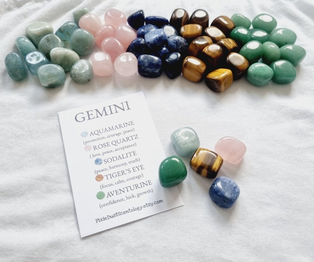 Crystals for Gemini Gemini Zodiac Gemini Crystals Set Zodiac Gift ...