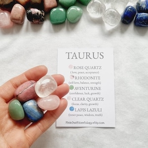 Crystals for Taurus Taurus Zodiac Taurus Crystals Set Zodiac Gift ...
