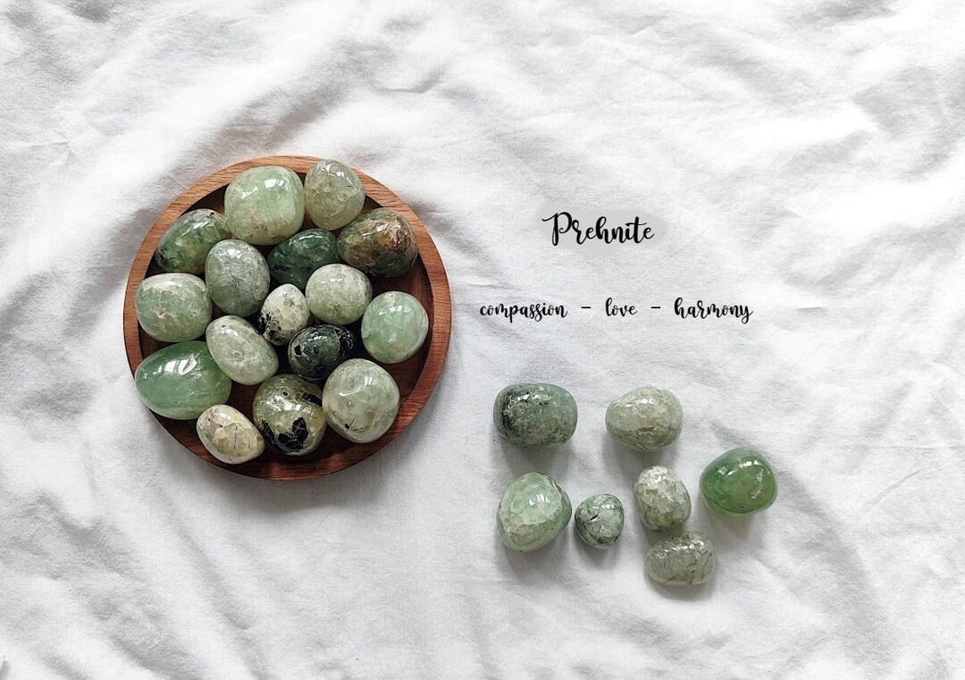 Prehnite Tumble Stone Prehnite Crystal Natural Prehnite Natural Crystals Prehnite Tumble ...