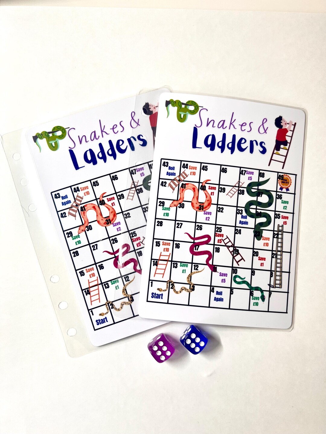 Snakes and Ladders Savings Challenge Game | Cash Stuffing | Roll the ...
