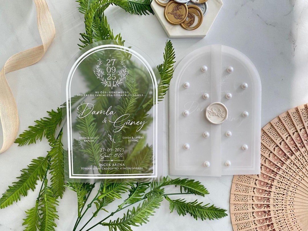 Acrylic Quinceanera Invitation Vellum Jacket Wedding Invitations Sweet ...