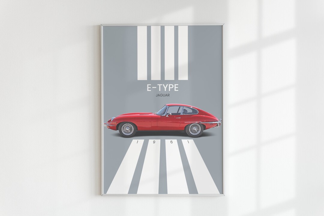 Jaguar E-type | Poster | 4 Sizes | Cars | Download - Etsy