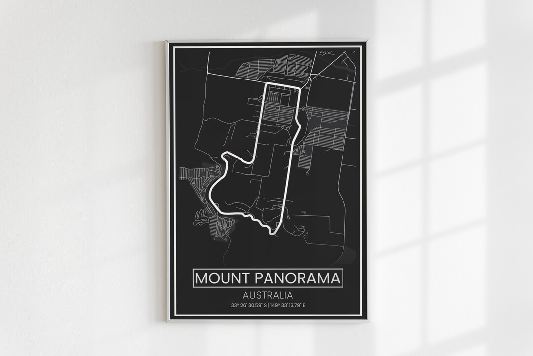 Mount Panorama Circuit Print | 13 Sizes | Fathers Day | Black ...