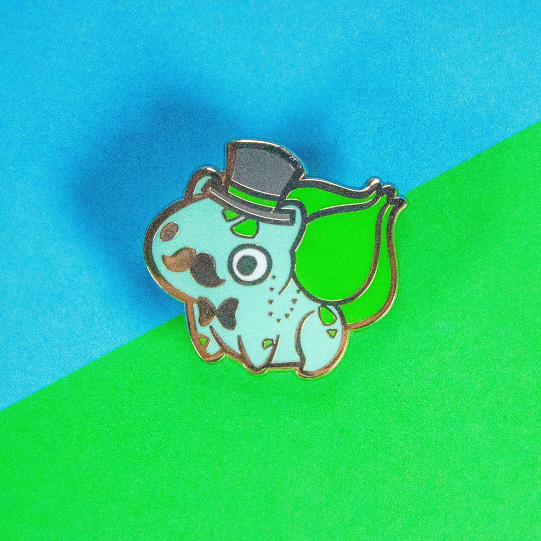 Posh Pokemon Bulbasaur Pin, Grass Type Gen 1 Gamer, Gift Present, Funny ...