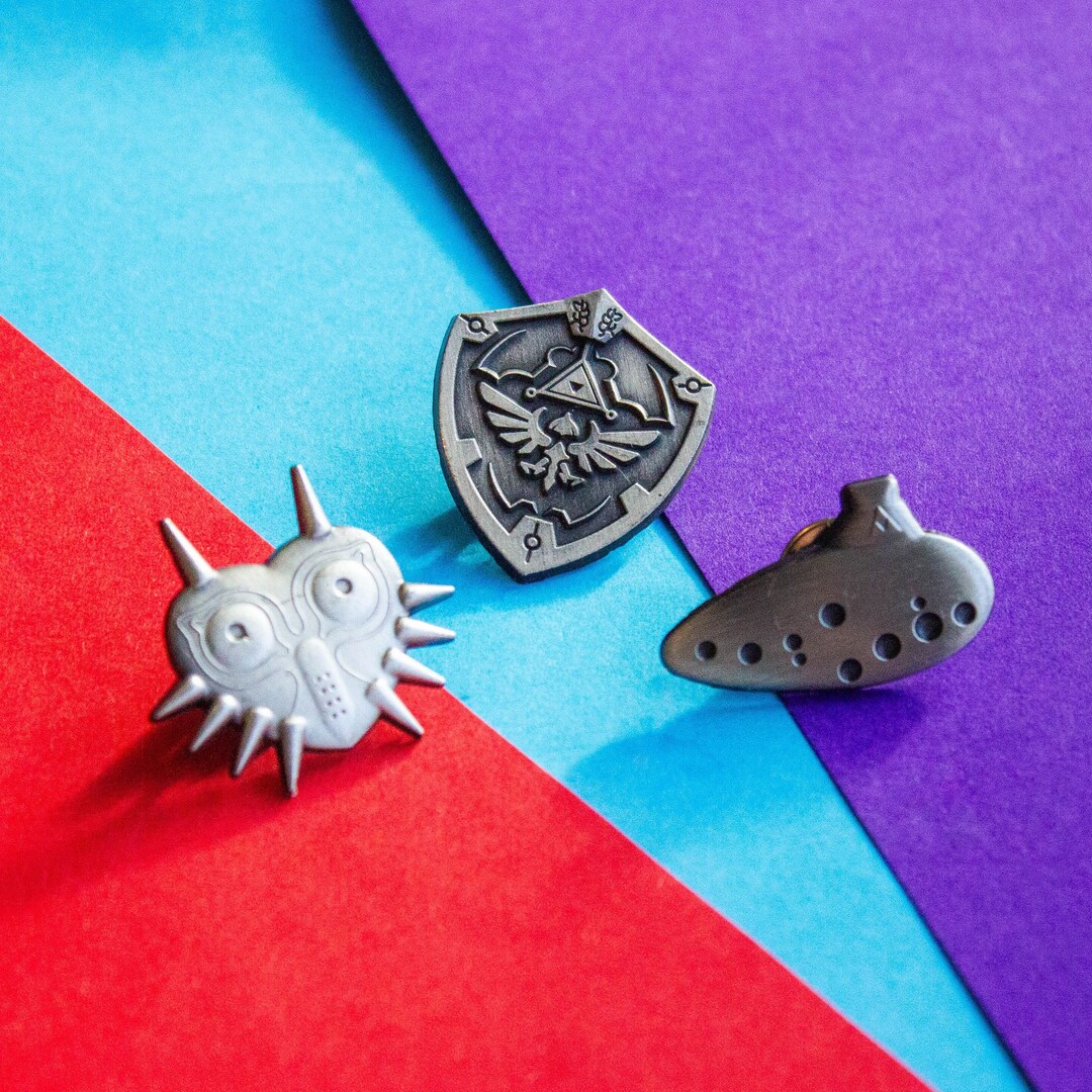 Hyrule Shield Orcarina Majoras Mask Pin Set Zelda Fashion - Etsy