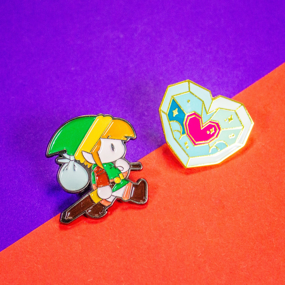Heart Container Pin and Link Pin Set, Cute Fun Nostalgic Game TOTK ...