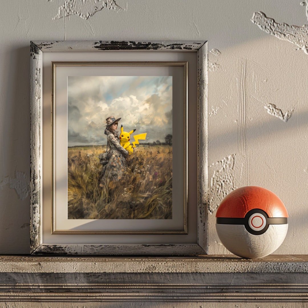 Pokemon Trainer Pre Raphaelite Painting Print, Instant Download, Oil ...