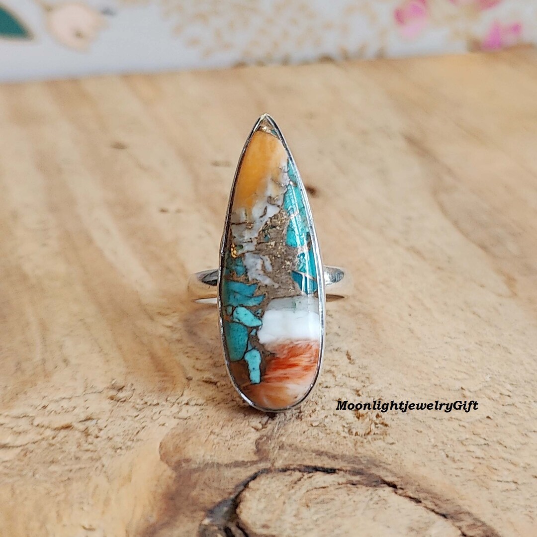 Oyster Turquoise Ring, 925 Sterling Silver Ring, Handmade Jewelry ...