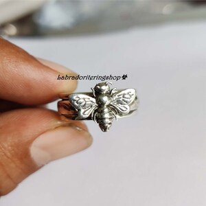 Bee Spinner Ring, 925 Sterling Silver Ring, Statement Ring, Fidget Ring ...