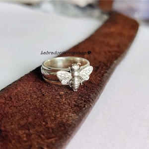 Bee Spinner Ring, 925 Sterling Silver Ring, Statement Ring, Fidget Ring ...