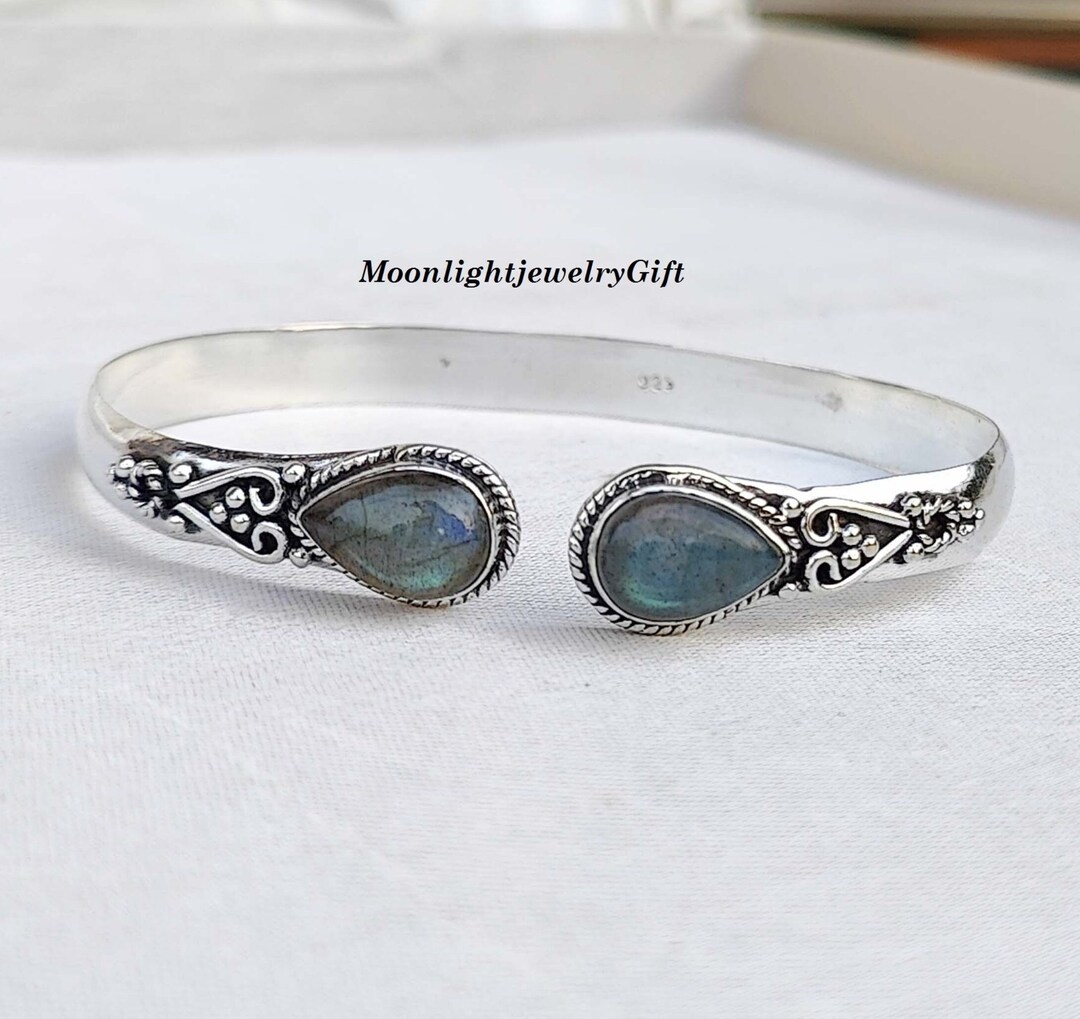 Labradorite Bangle, Wedding Bangle, 925 Sterling Silver Bangle ...