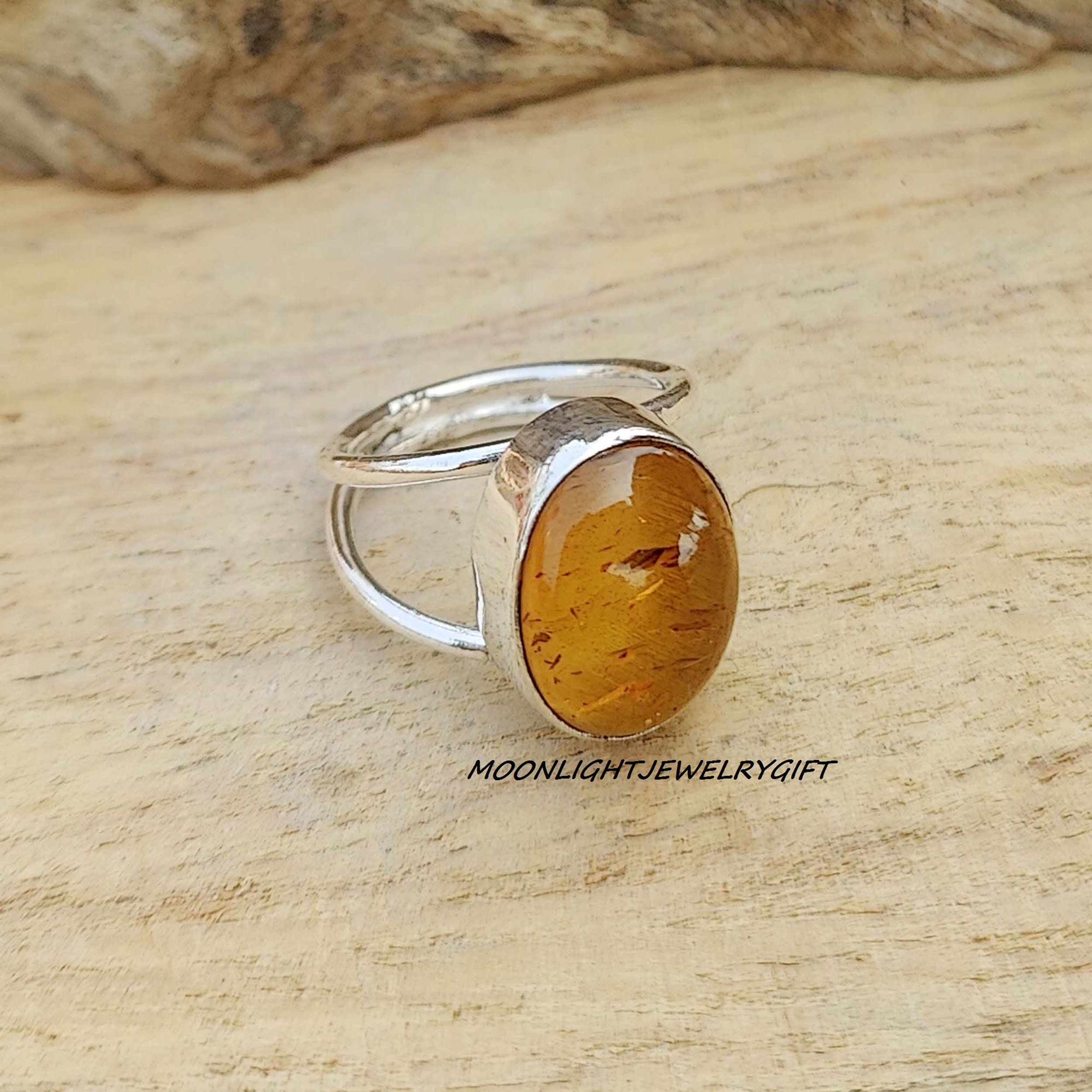 Amber Ring, Gemstone Ring, 925 Sterling Silver Ring, Women Ring ...