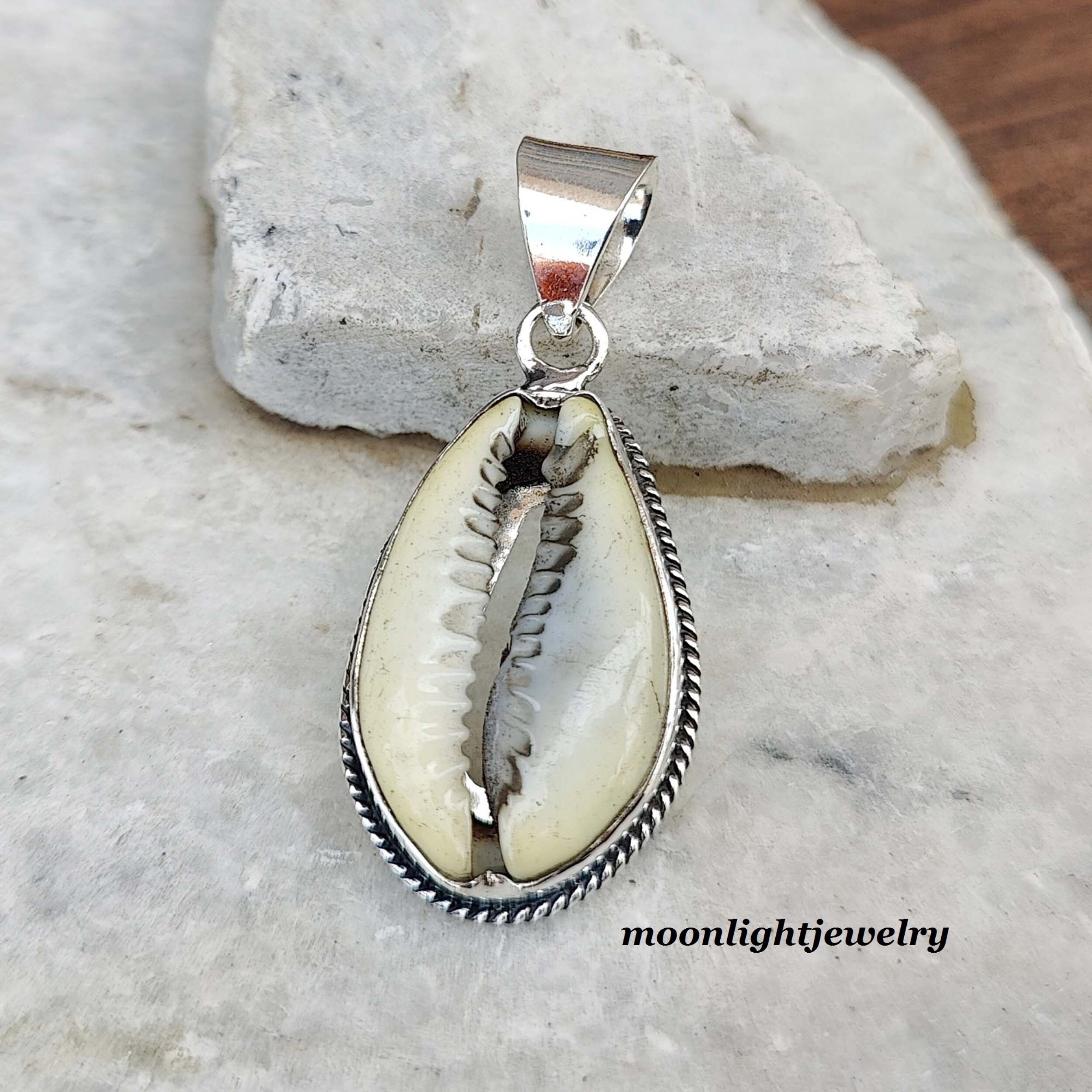 Cowrie Shell Pendant, 925 Solid Silver Pendant, Designer Pendant ...