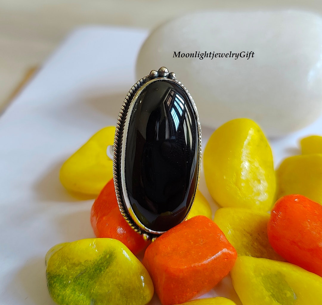 Black Onyx Ring, Beautiful Ring, 925 Sterling Silver Ring, Handmade ...