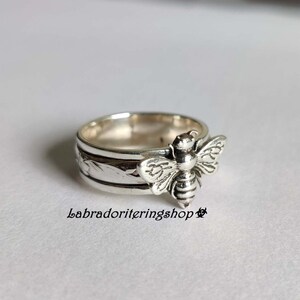 Bee Spinner Ring, 925 Sterling Silver Ring, Statement Ring, Fidget Ring ...