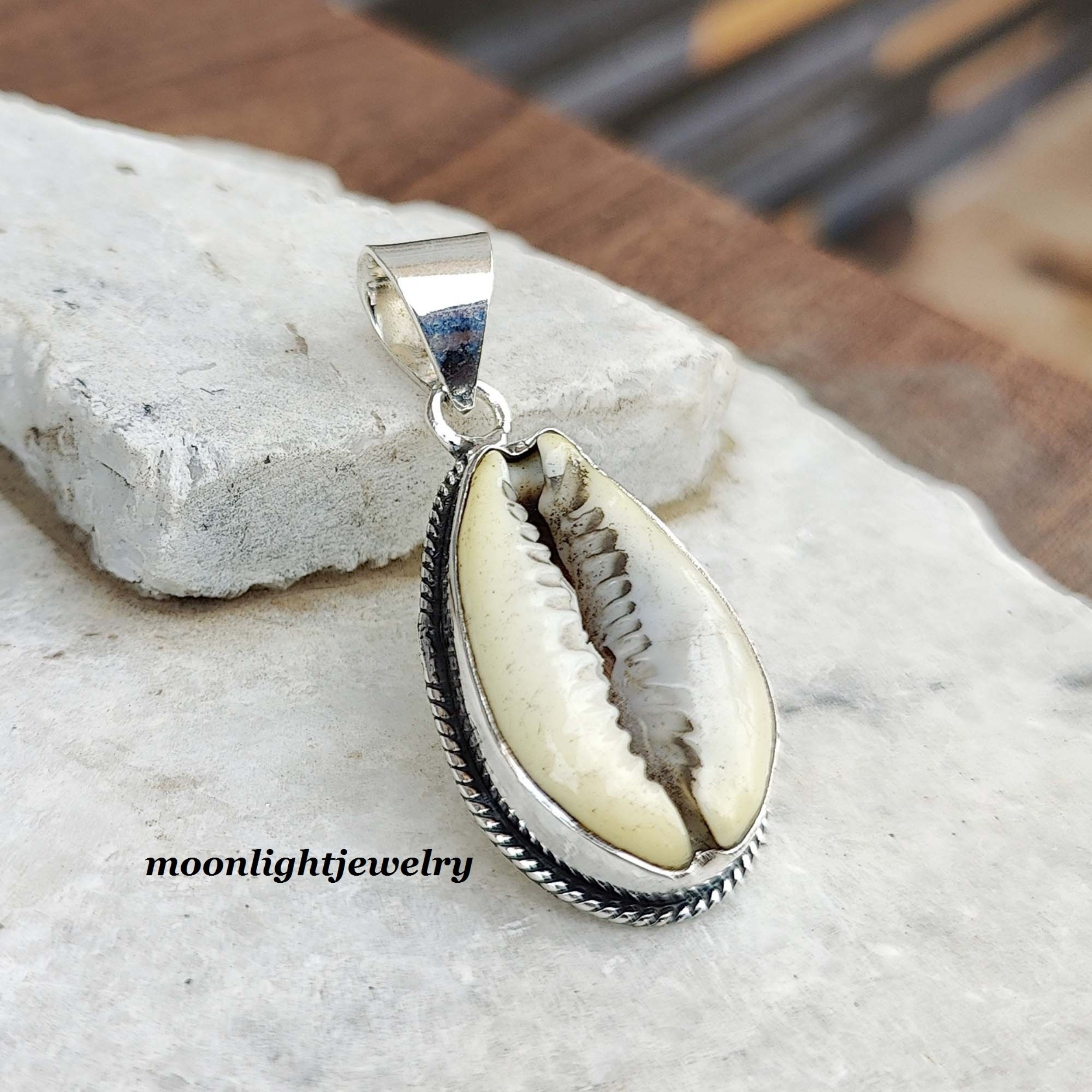 Cowrie Shell Pendant, 925 Solid Silver Pendant, Designer Pendant ...