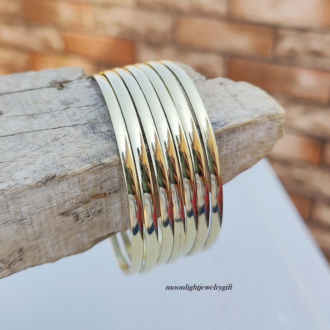7 Gold Plated Bangles, Dainty Bangle, Women Bangle, Handmade Bangle ...