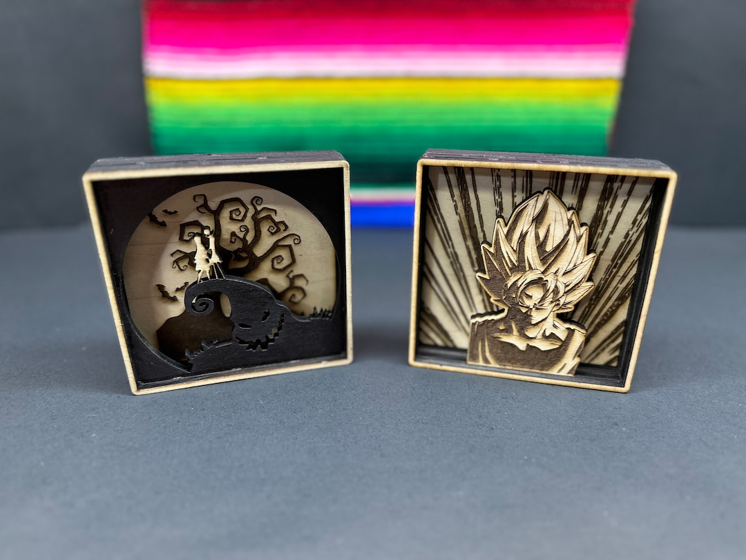 3D Wooden Shadow Box - Animation Characters - Etsy