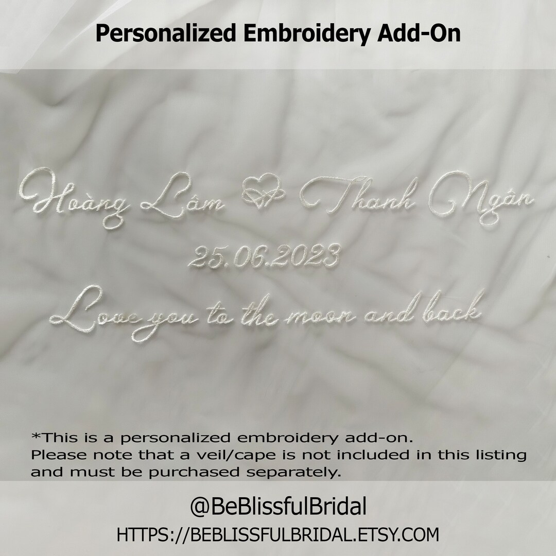 Personalized Embroidery Add-on Add-on Phrases Name and Date - Etsy