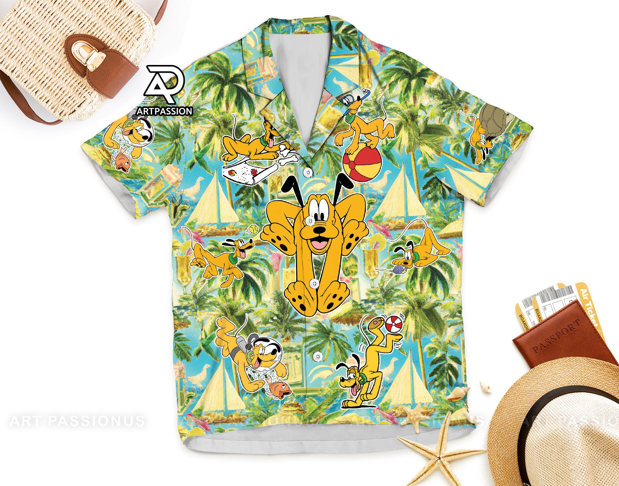Funny Disney Pluto Hawaiian Shirt, Pluto Tropical Aloha sold by St. Pierre & Miquelon | SKU ...