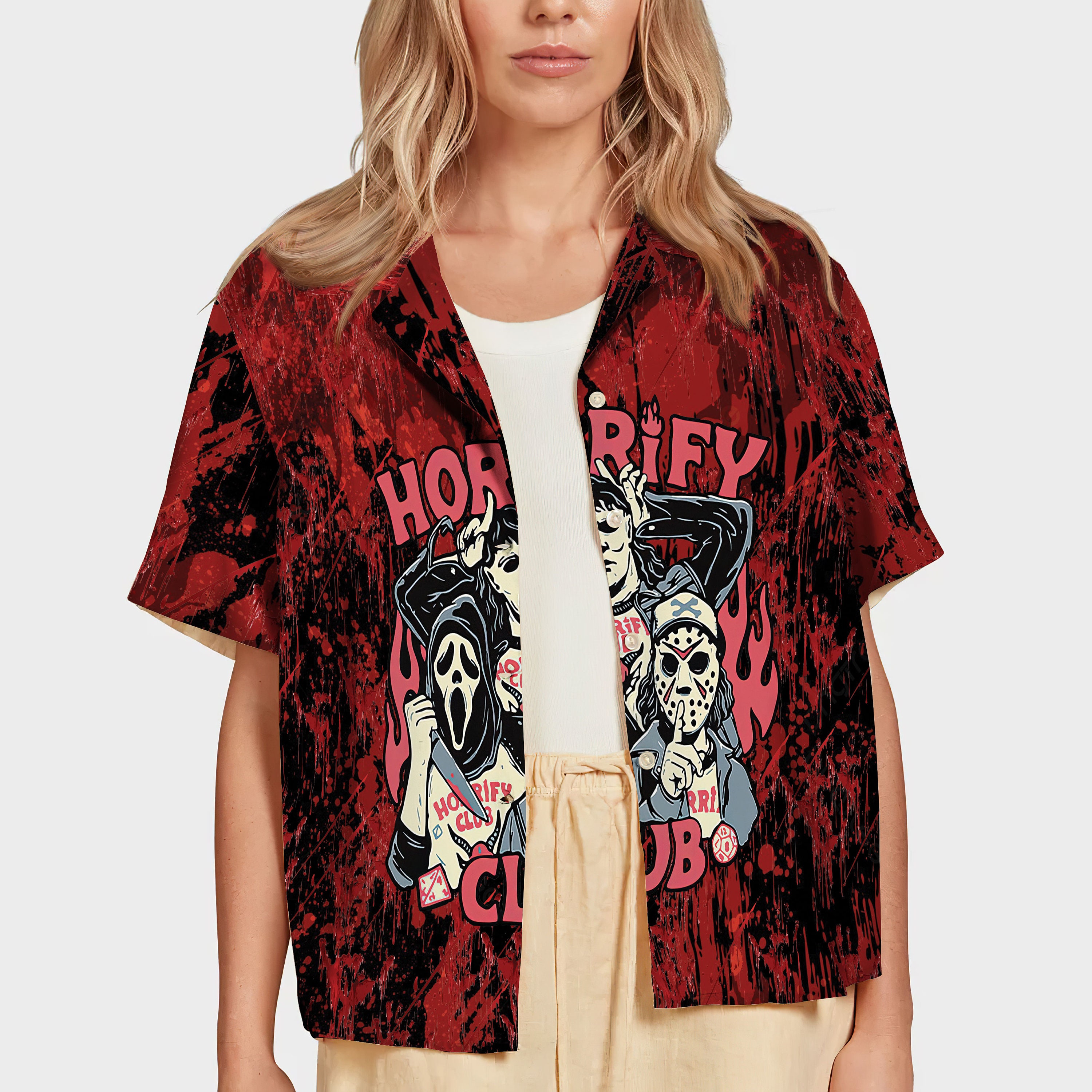 Horror Characters Horrify Club Halloween Horror Movie Hawaiian Shirt ...