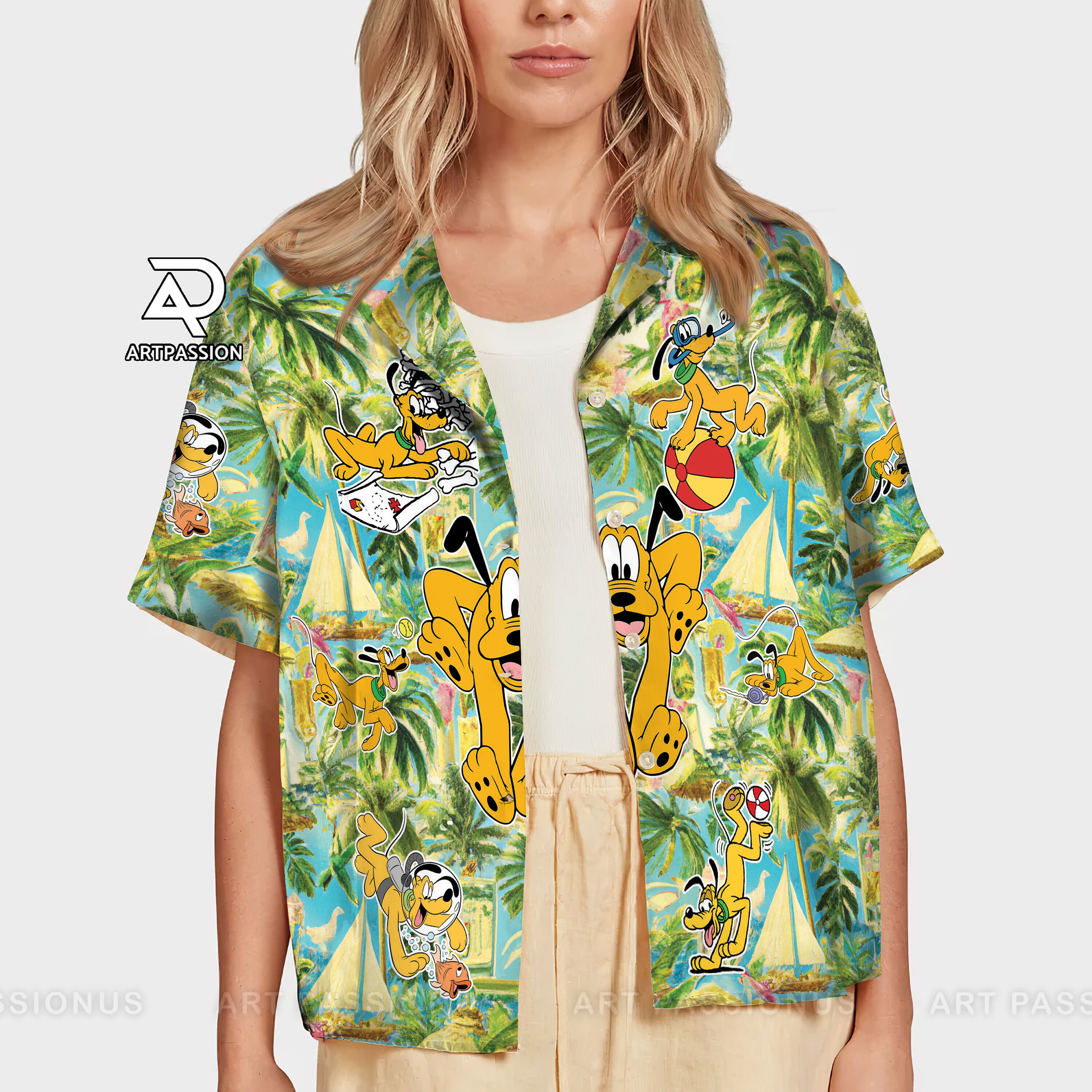 Funny Disney Pluto Hawaiian Shirt, Pluto Tropical Aloha sold by St. Pierre & Miquelon | SKU ...