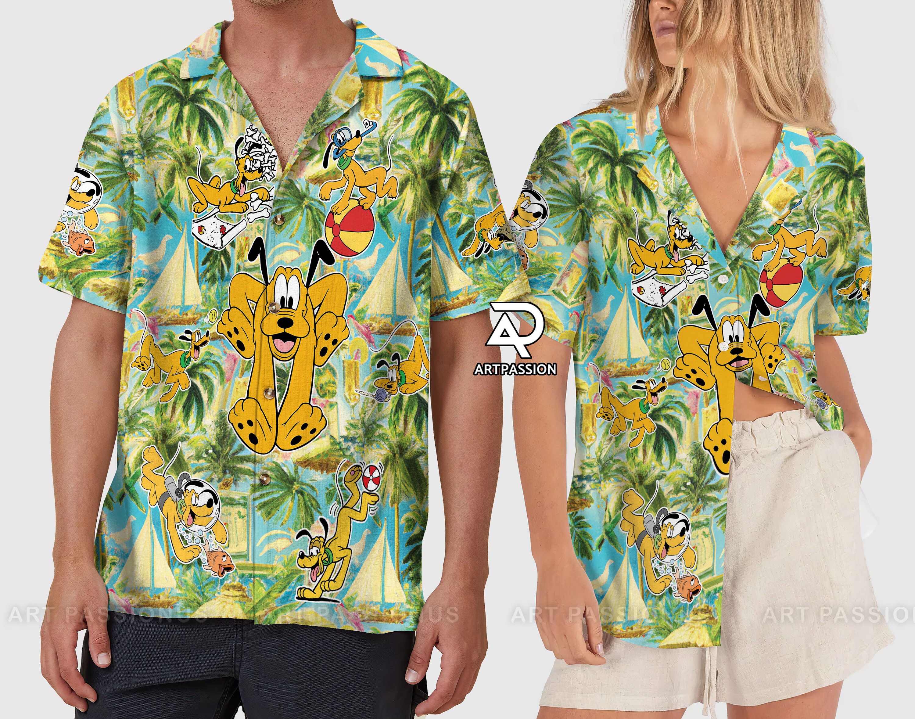 Funny Disney Pluto Hawaiian Shirt, Pluto Tropical Aloha sold by St. Pierre & Miquelon | SKU ...